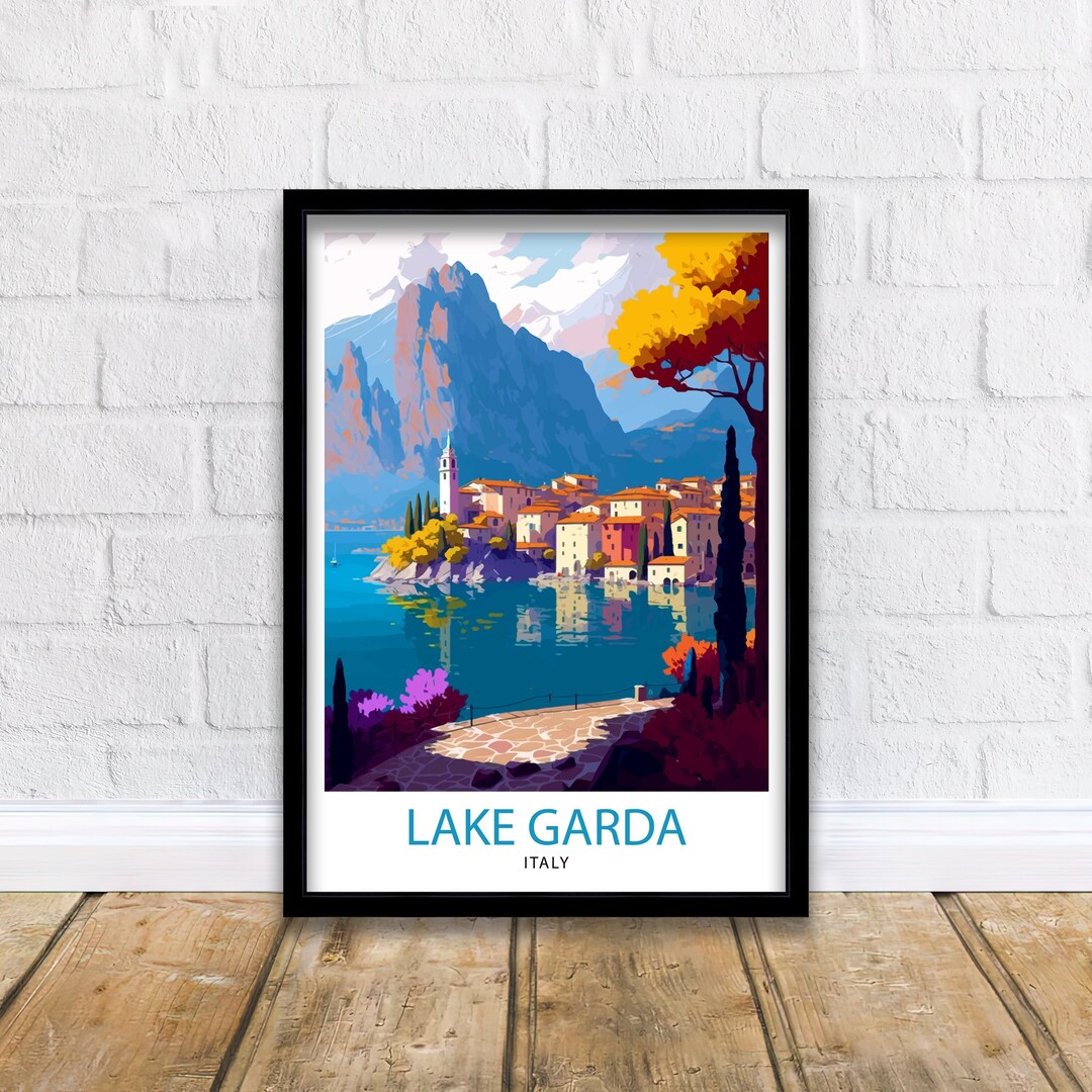 Lake Garda Italy Travel Print Lake Garda Wall Art Italy Travel Poster ...
