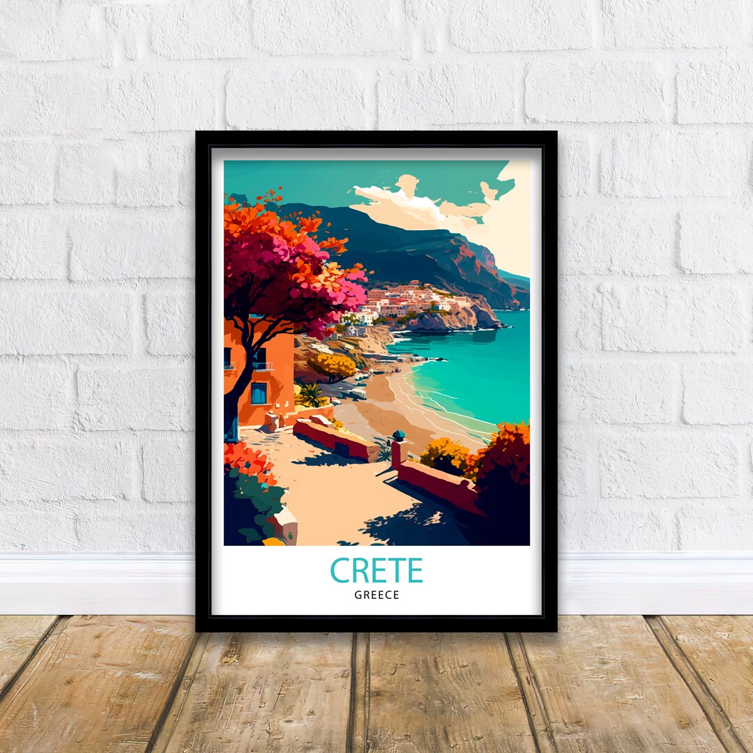Crete Greece Travel Print Crete Wall Decor Crete Home Living Decor ...