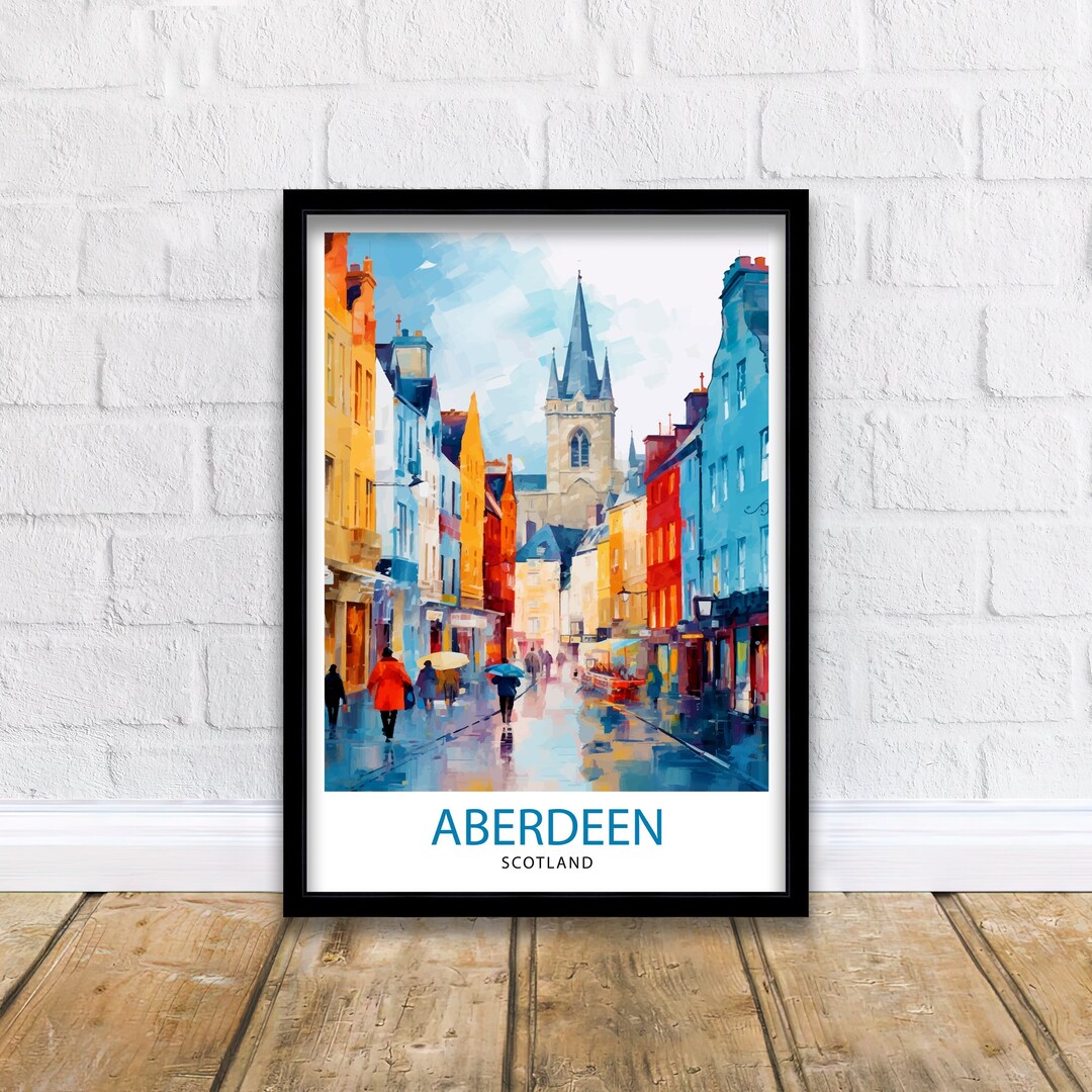 Aberdeen Scotland Print Granite City Art Aberdeen Harbor Poster ...