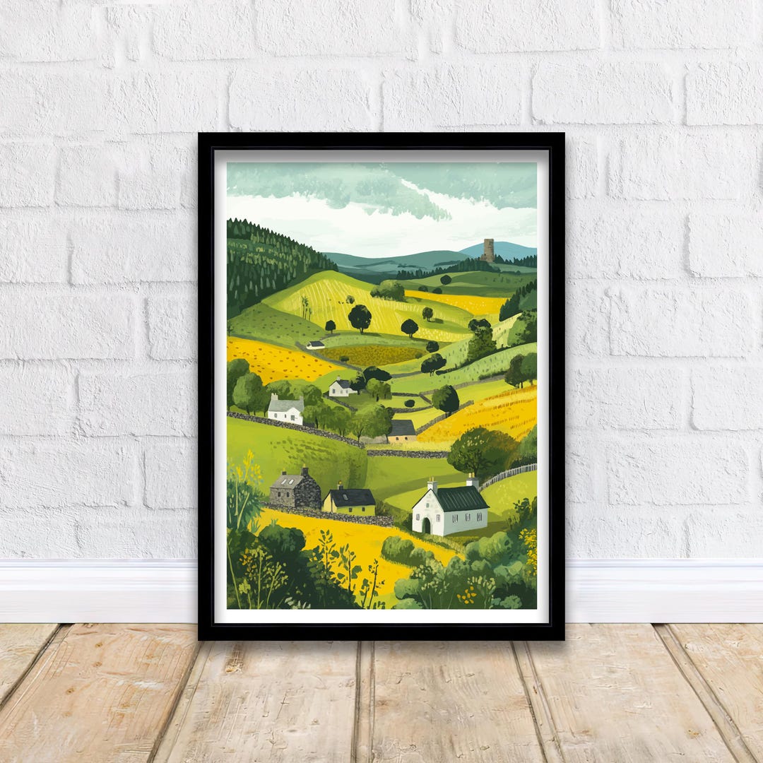 Scottish Highlands Travel Poster Scotland Landscape Art Scottish ...