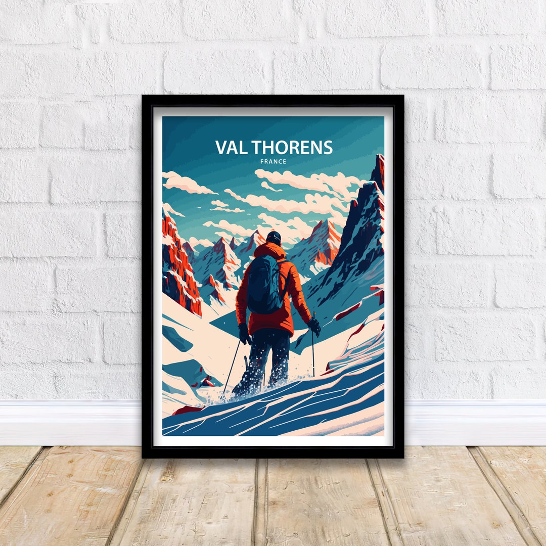 Val Thorens Travel Poster | Val Thorens Poster | Ski Print | Ski Poster ...