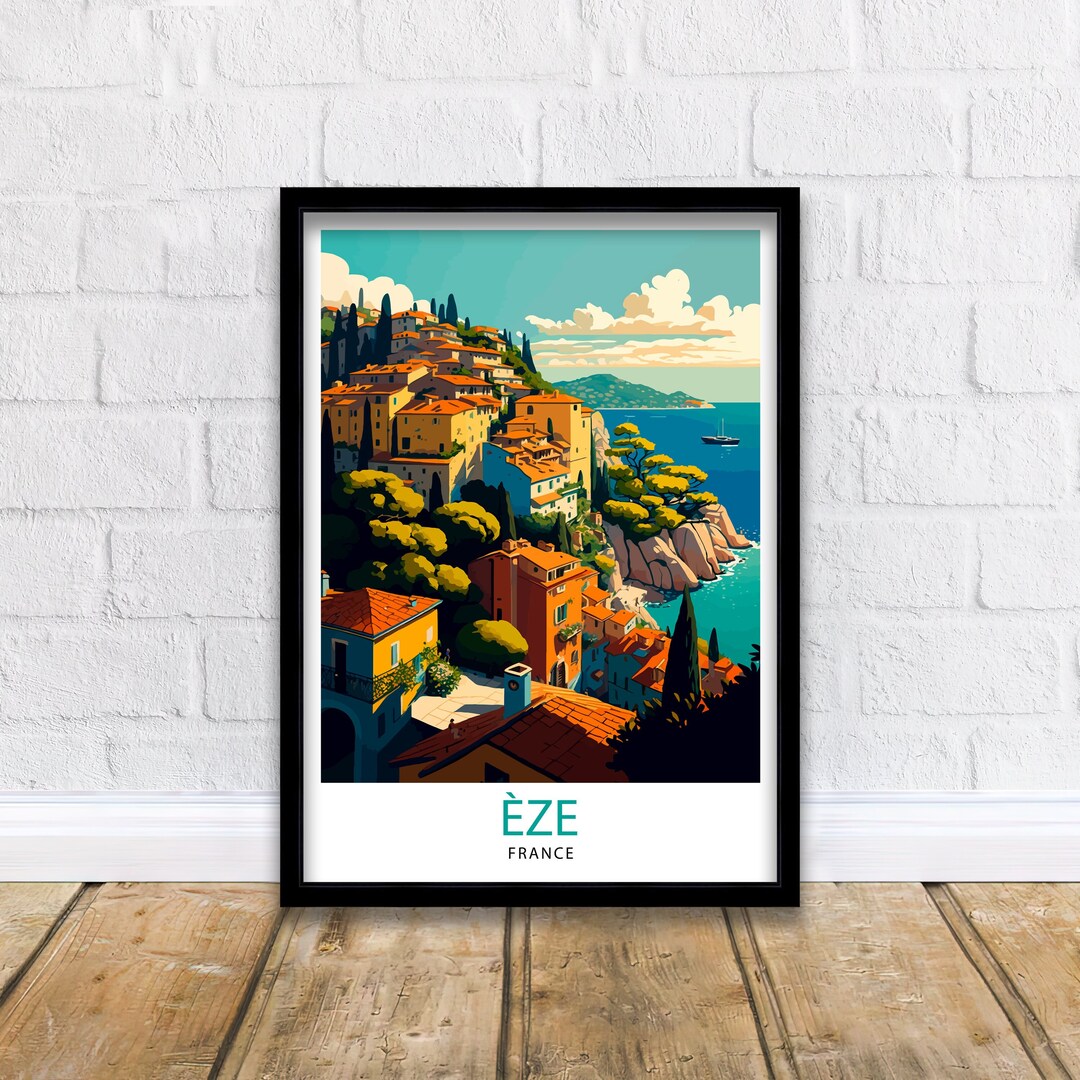 Eze French Riviera Travel Print Eze Wall Art Eze Home Decor Eze France ...