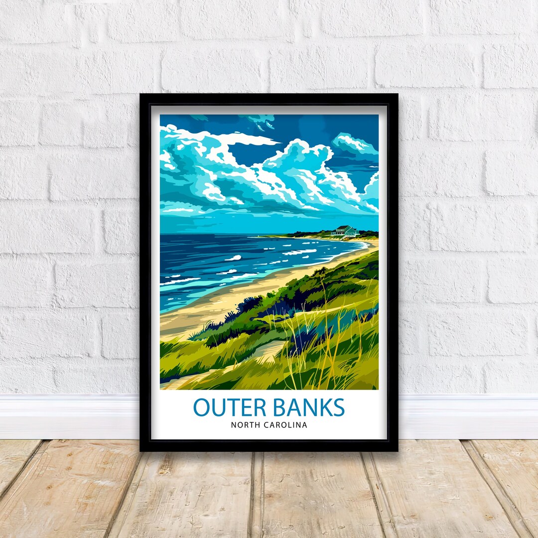 Outer Banks North Carolina Travel Print Wall Decor Wall Art Outer Banks ...