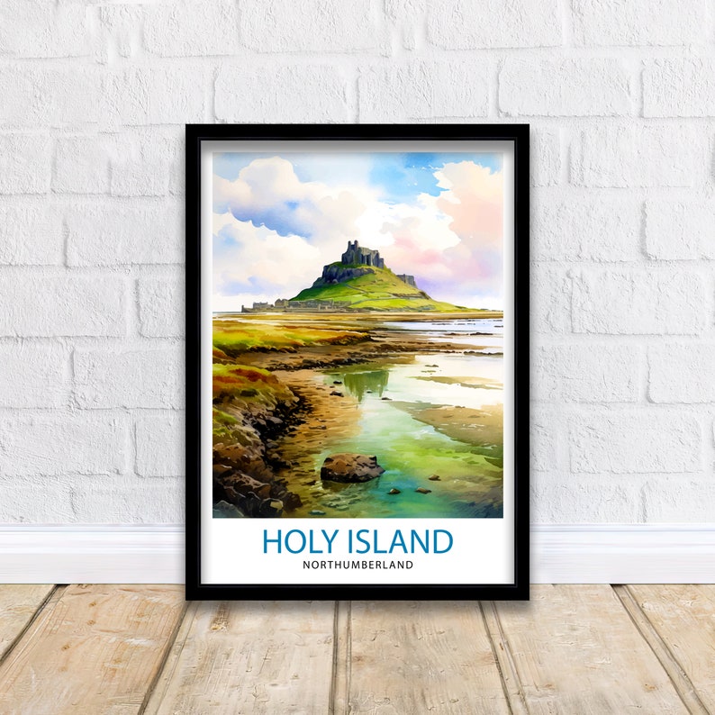Holy Island Northumberland Travel Print Holy Island Wall Decor Holy ...