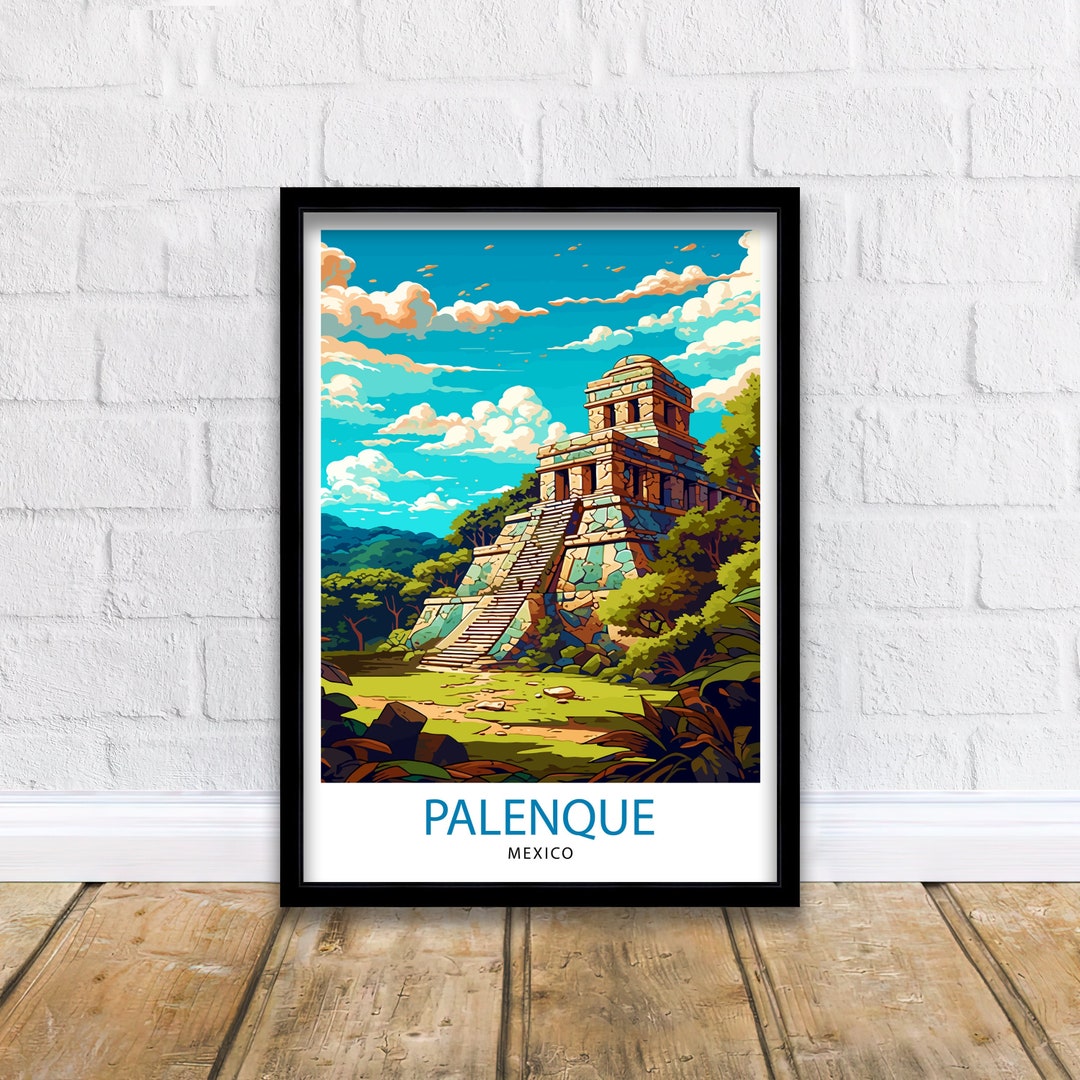 Palenque Mexico Travel Print Palenque Wall Decor Palenque Home Living ...