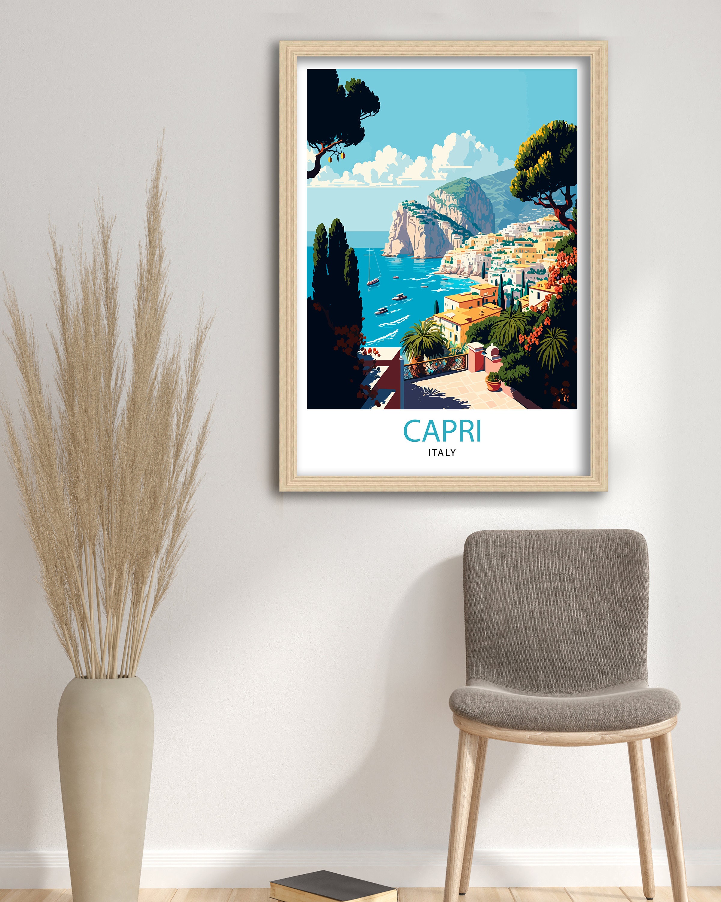 Capri Italy Travel Print , Capri Wall Decor, Capri Home Living Decor ...