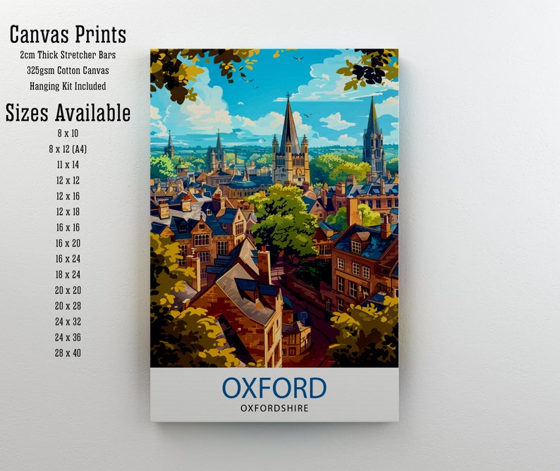 Oxford England Travel Print Wall Decor Wall Art Oxford Wall Hanging ...