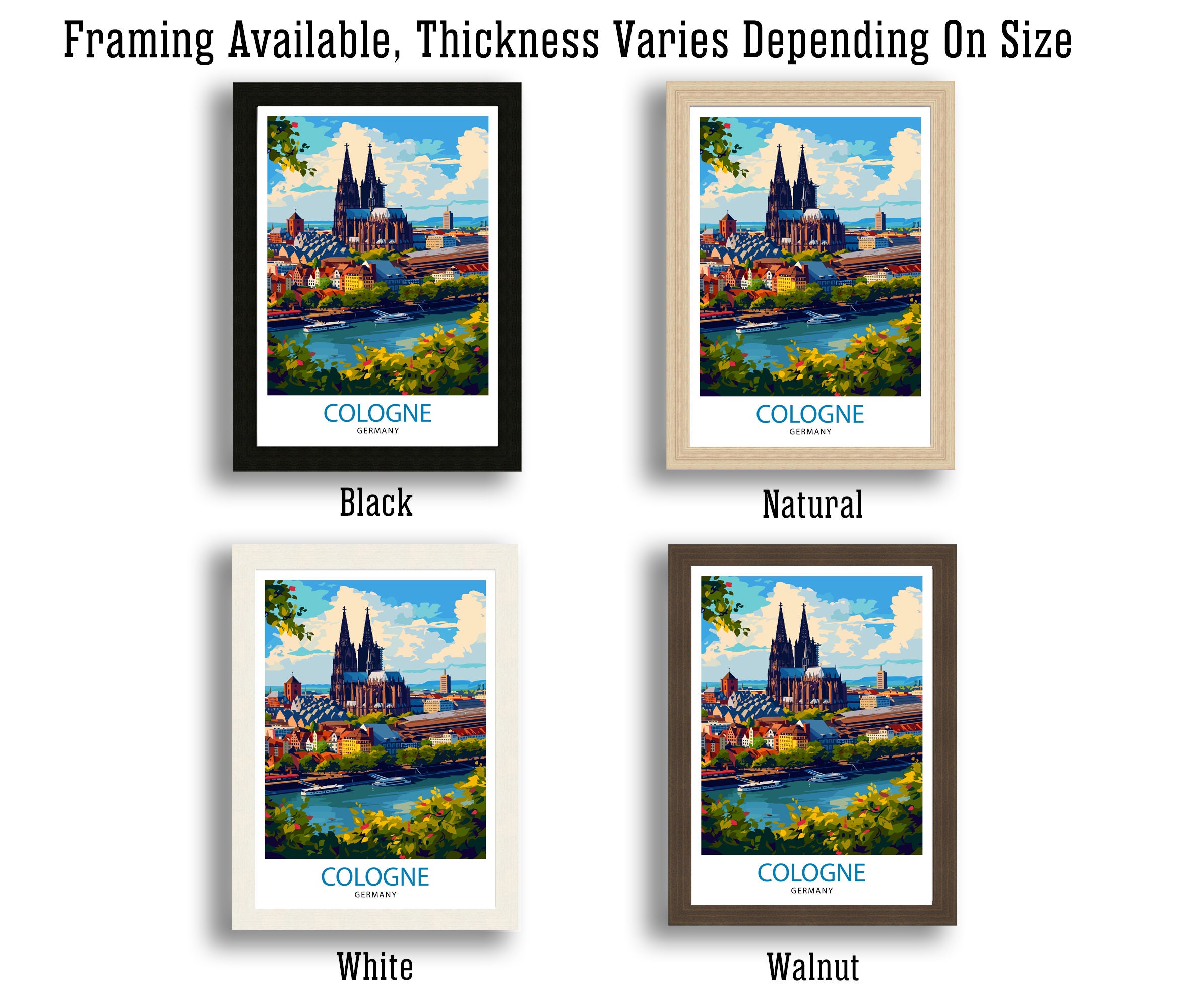 Cologne Germany Travel Print , Cologne Wall Decor, Cologne Home Living ...