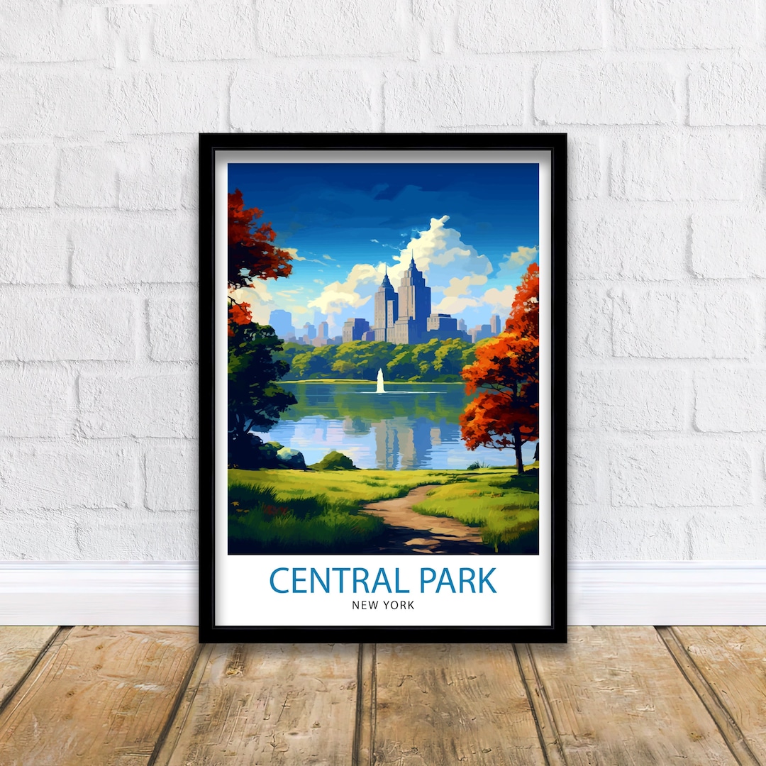 Central Park New York Travel Print| Central Park Wall Decor Central ...