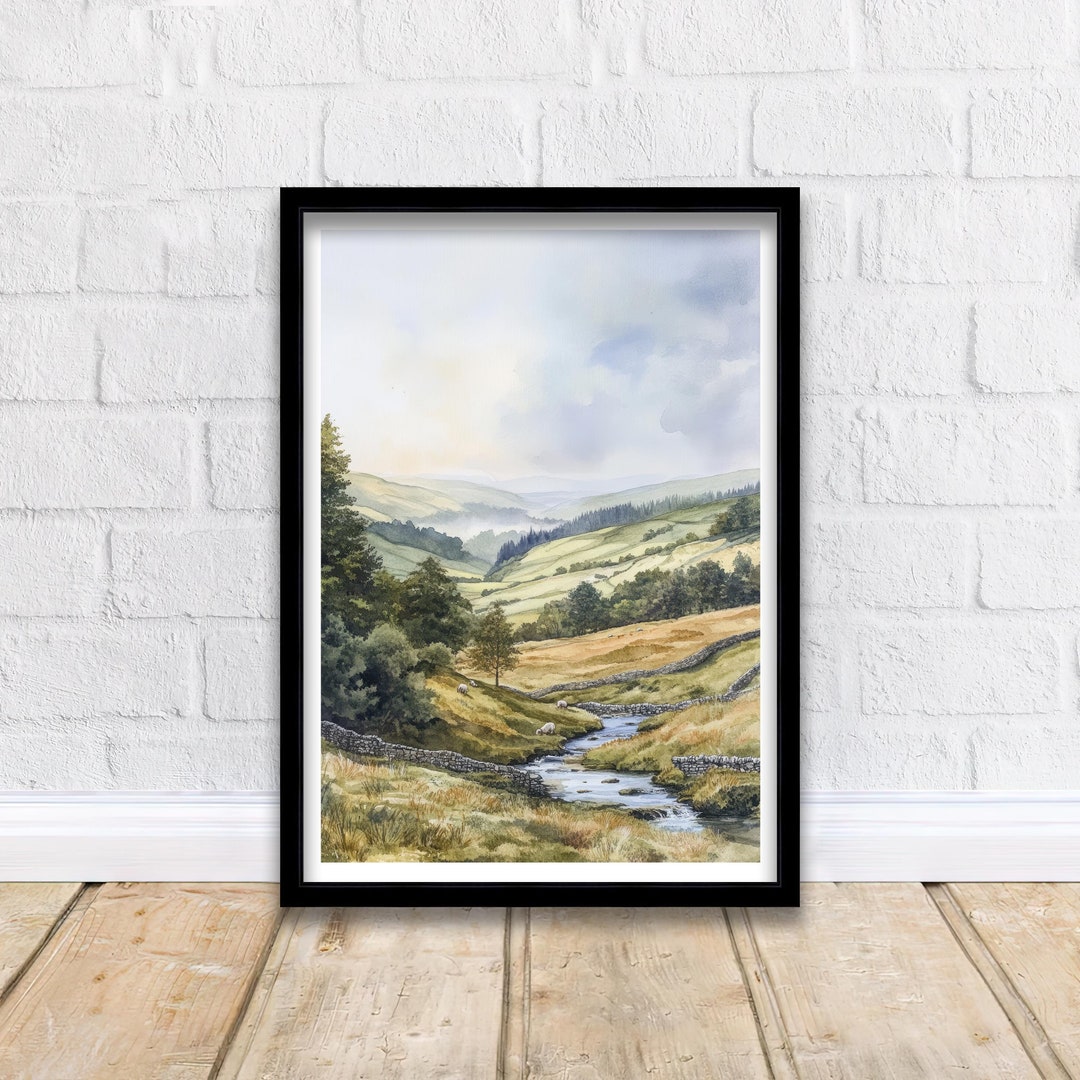 Yorkshire Dales Watercolor Travel Print Wall Decor Wall Art Yorkshire ...