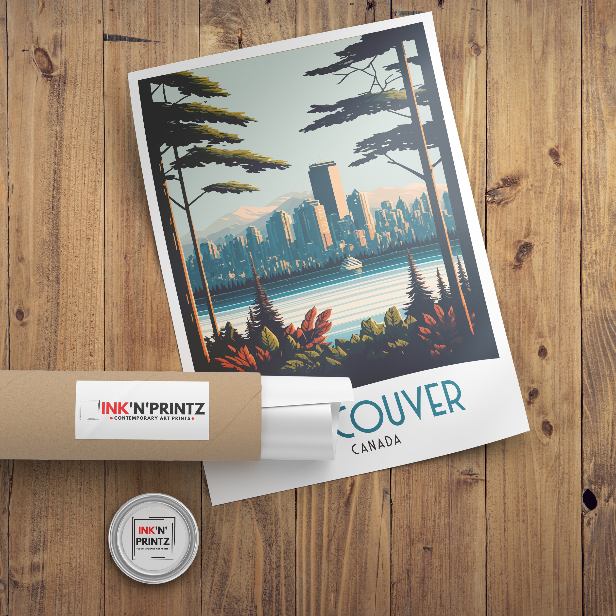 Vancouver Travel Print Vancouver Print Travel Poster - Etsy Canada