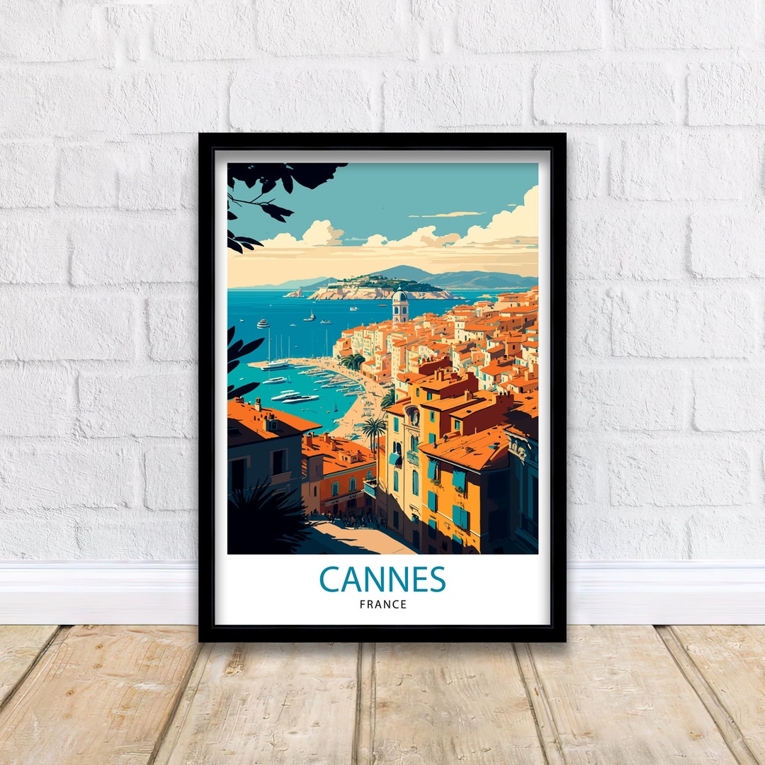 Cannes France Travel Print French Riviera Wall Art Cannes Poster France ...
