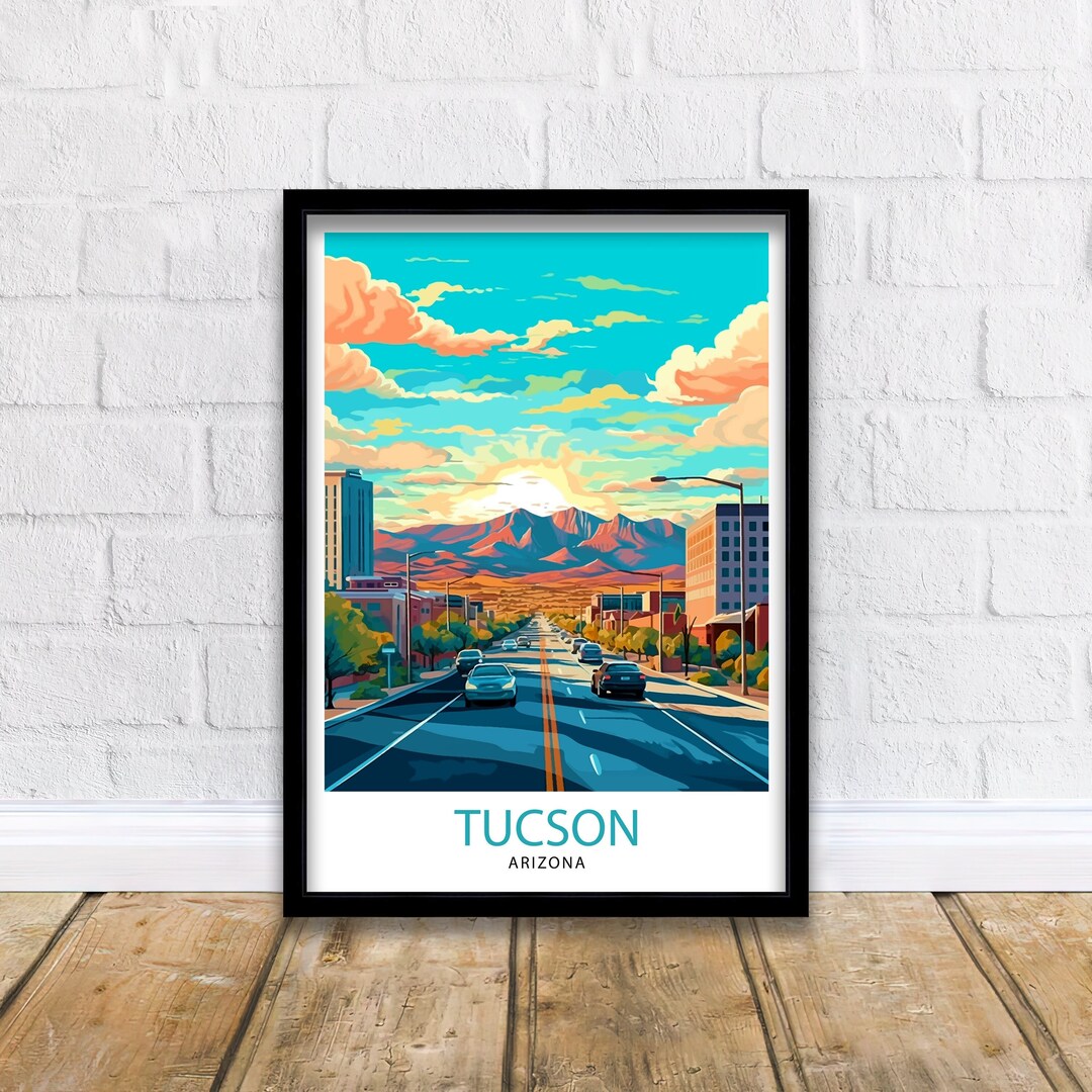 Tucson Arizona Travel Print| Tucson Wall Art Tucson Home Decor Tucson ...