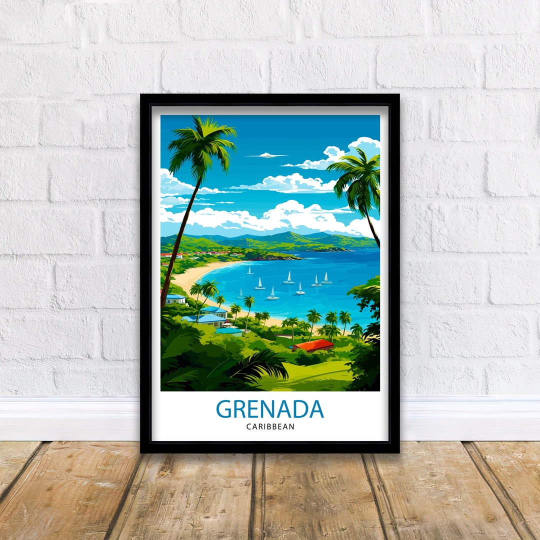 Grenada Caribbean Print Grenada Wall Decor Grenada Poster Grenada Art ...