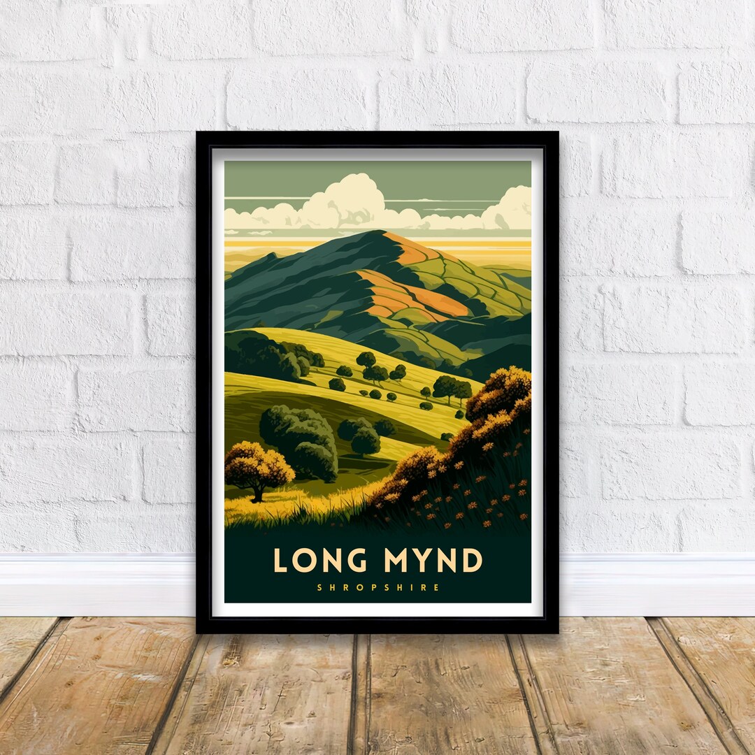 Long Mynd Shropshire Travel Print Wall Decor Home Living Decor Long ...