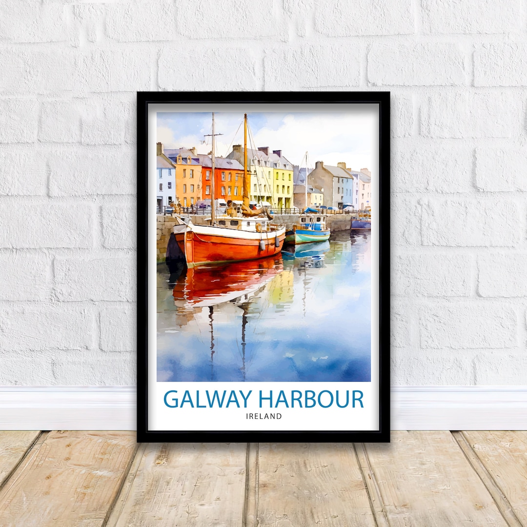 Galway Harbour Travel Print Wall Decor Wall Art Galway Harbour Wall ...