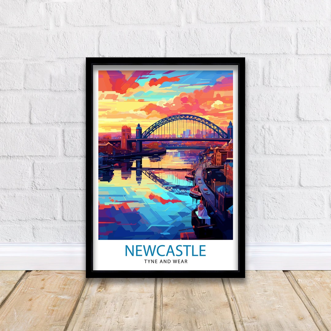 Newcastle Upon Tyne Travel Print Newcastle Wall Decor Newcastle Poster ...