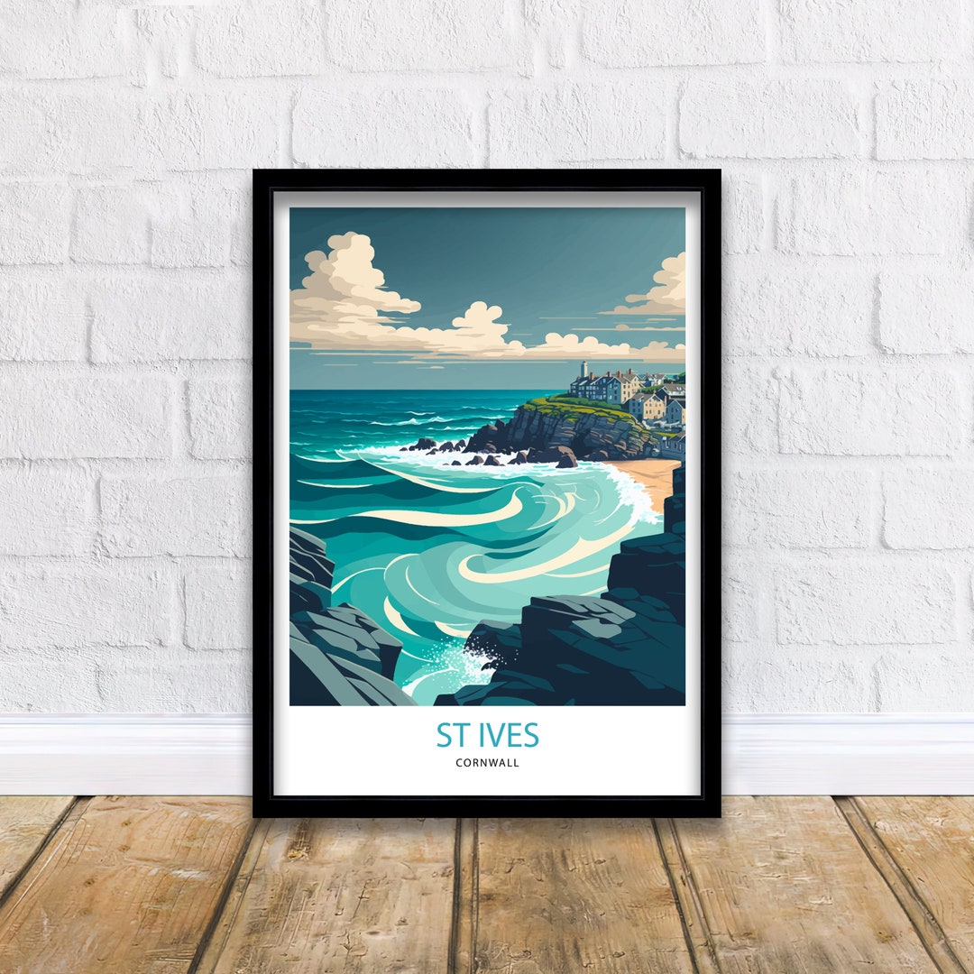 St Ives Travel Print | Cornwall| Travel Poster| St Ives Poster| St Ives ...