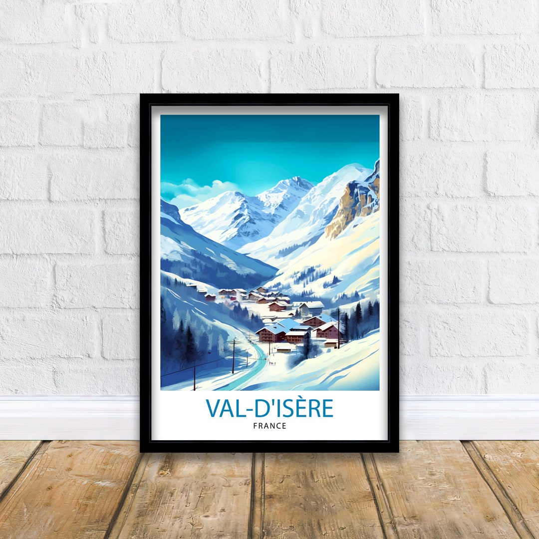 Val D'isere Travel Print | Ski Poster| Travel Poster| Ski Print| Val Di ...