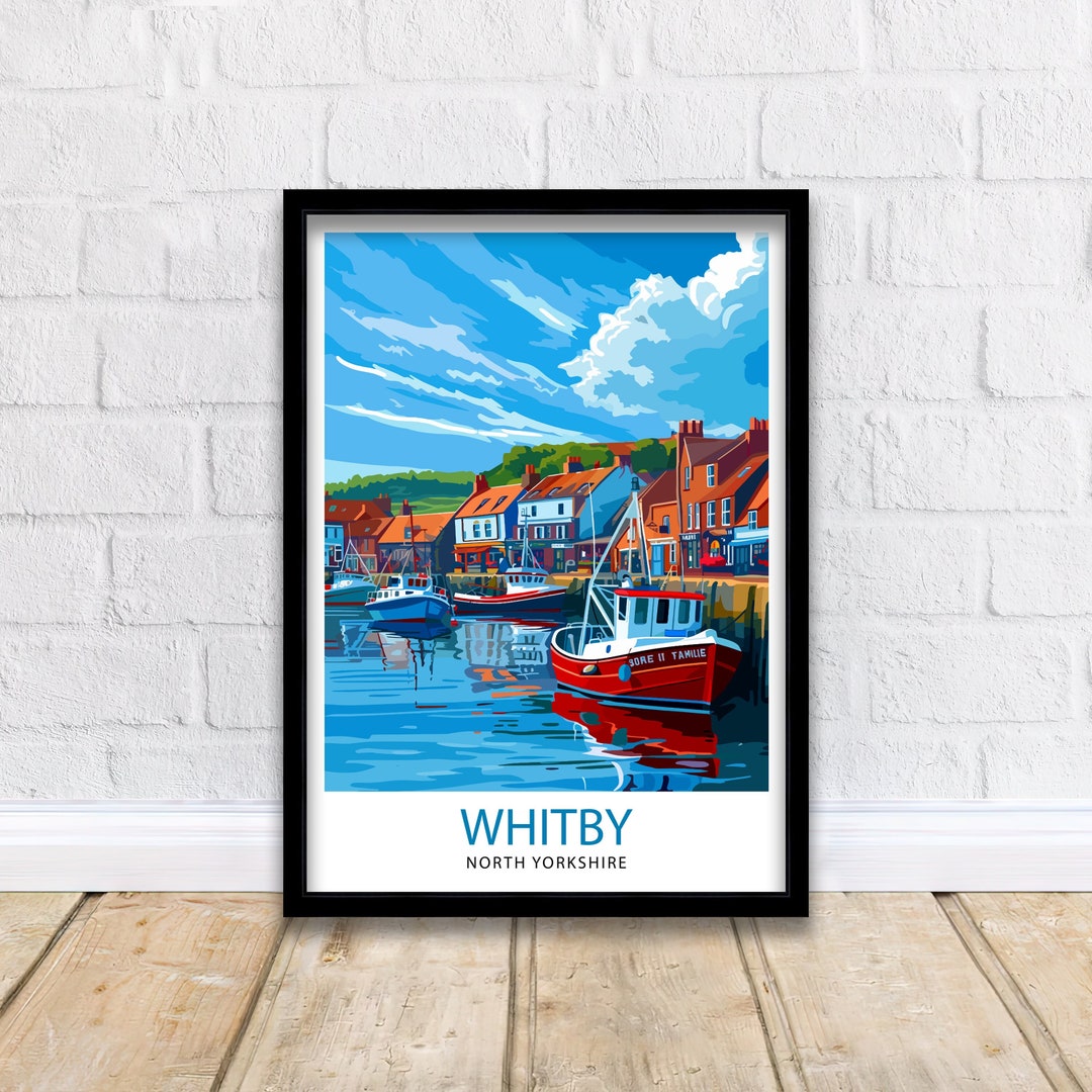 Whitby Harbour Travel Print Whitby Wall Decor Whitby Home Living Decor ...