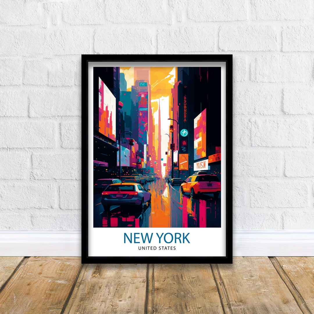 Time Square New York Travel Print| Time Square Wall Decor New York City ...