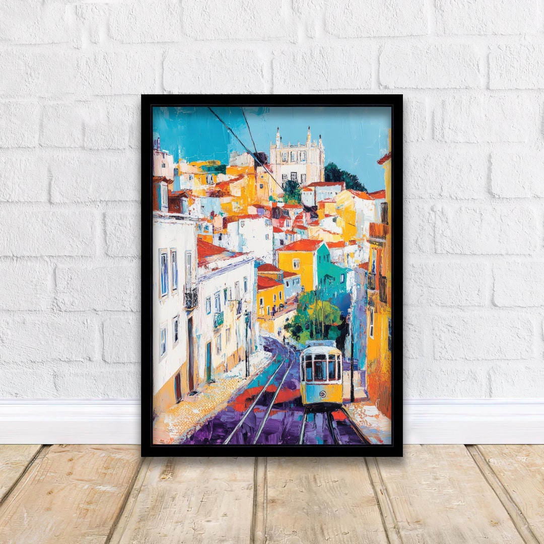 Lisbon Abstract Art Print Wall Decor Wall Art Lisbon Landscape Wall ...