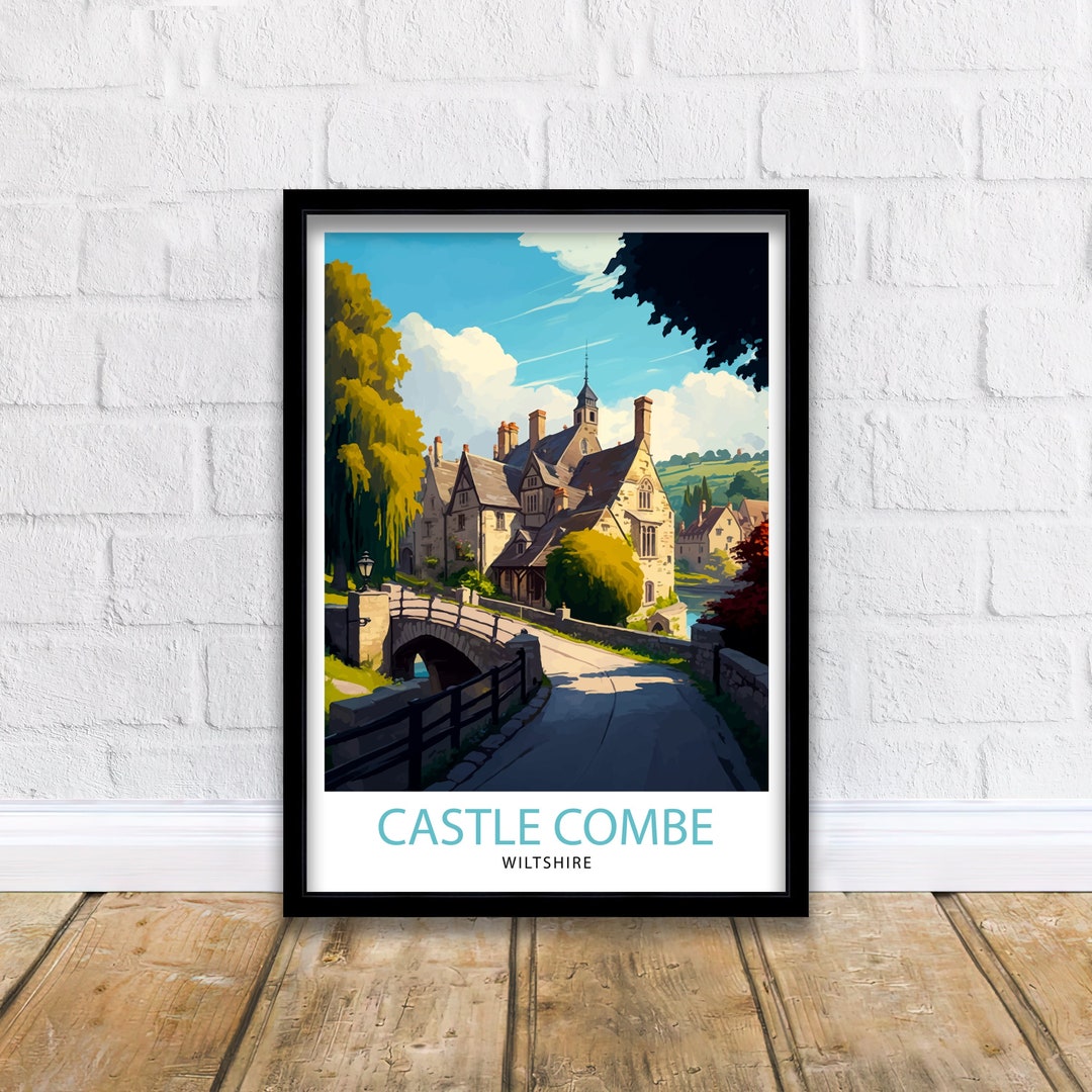 Castle Combe Wiltshire Travel Print Castle Combe Wall Art Castle Combe ...