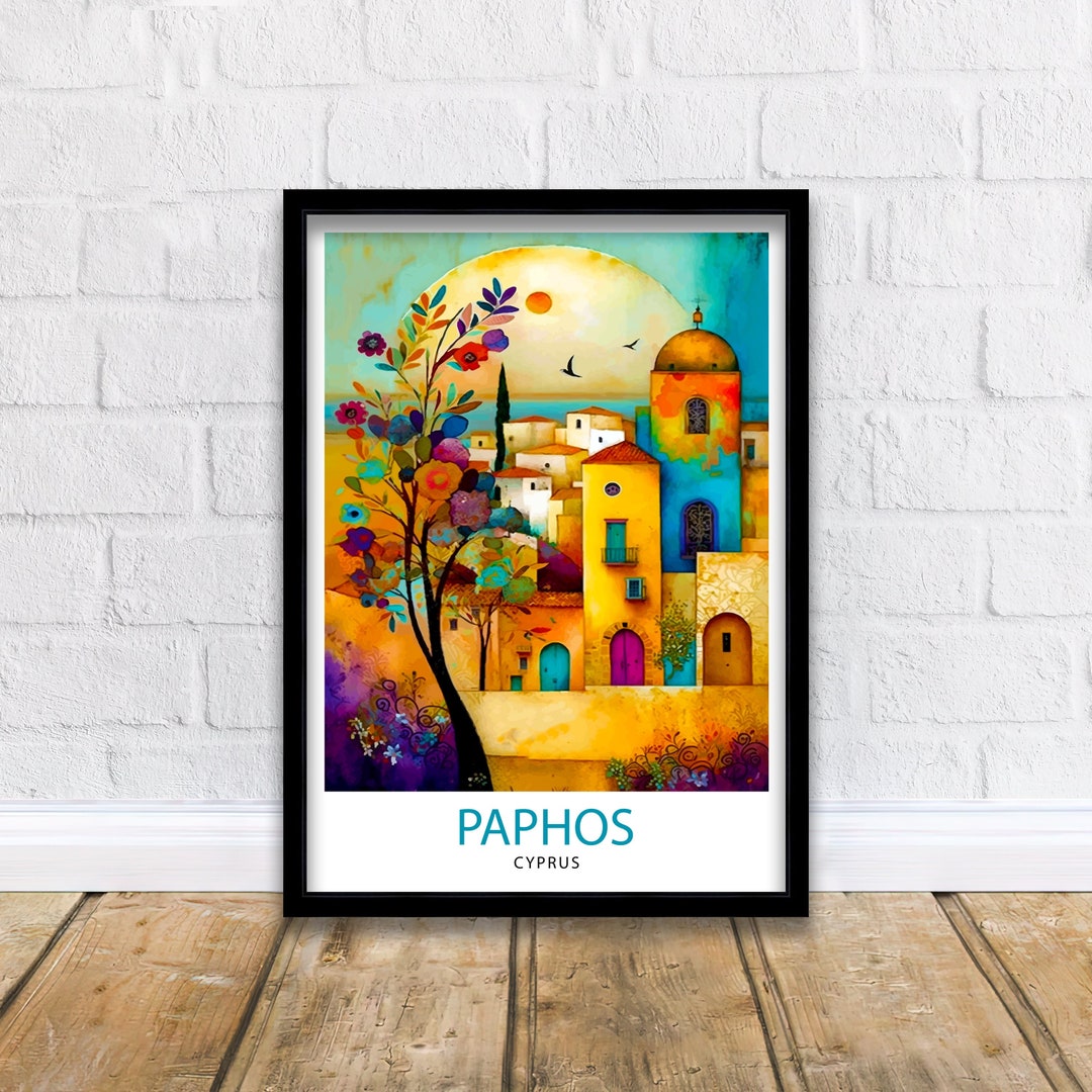 Paphos Cyprus Travel Print Paphos Wall Art Paphos Home Decor Paphos ...