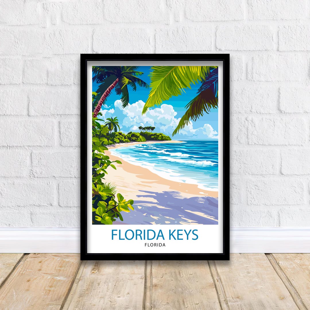 Florida Keys Travel Poster Florida Beach Art Keys Print Scenic Island ...