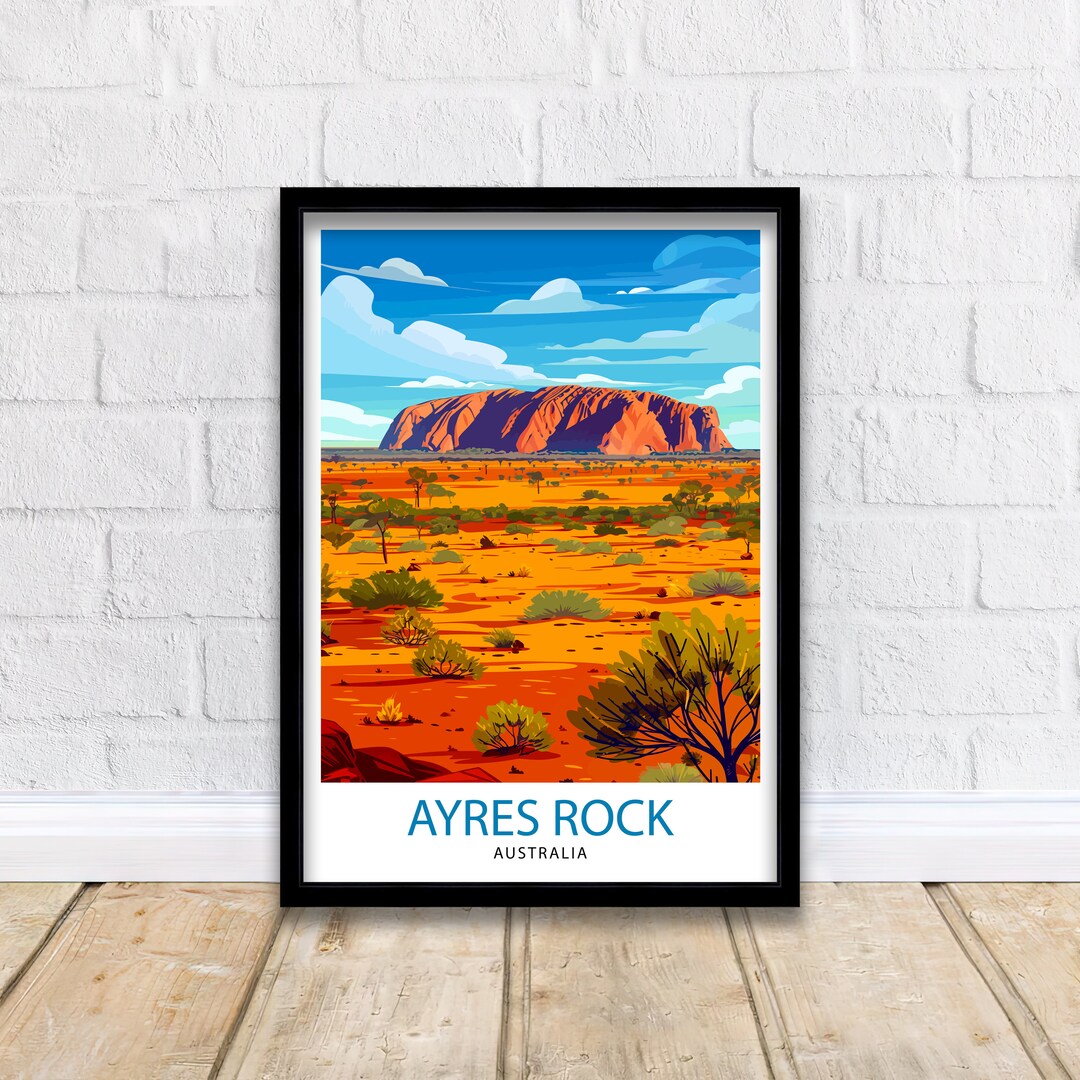 Ayers Rock Australia Travel Print Wall Art Uluru Wall Hanging Home ...