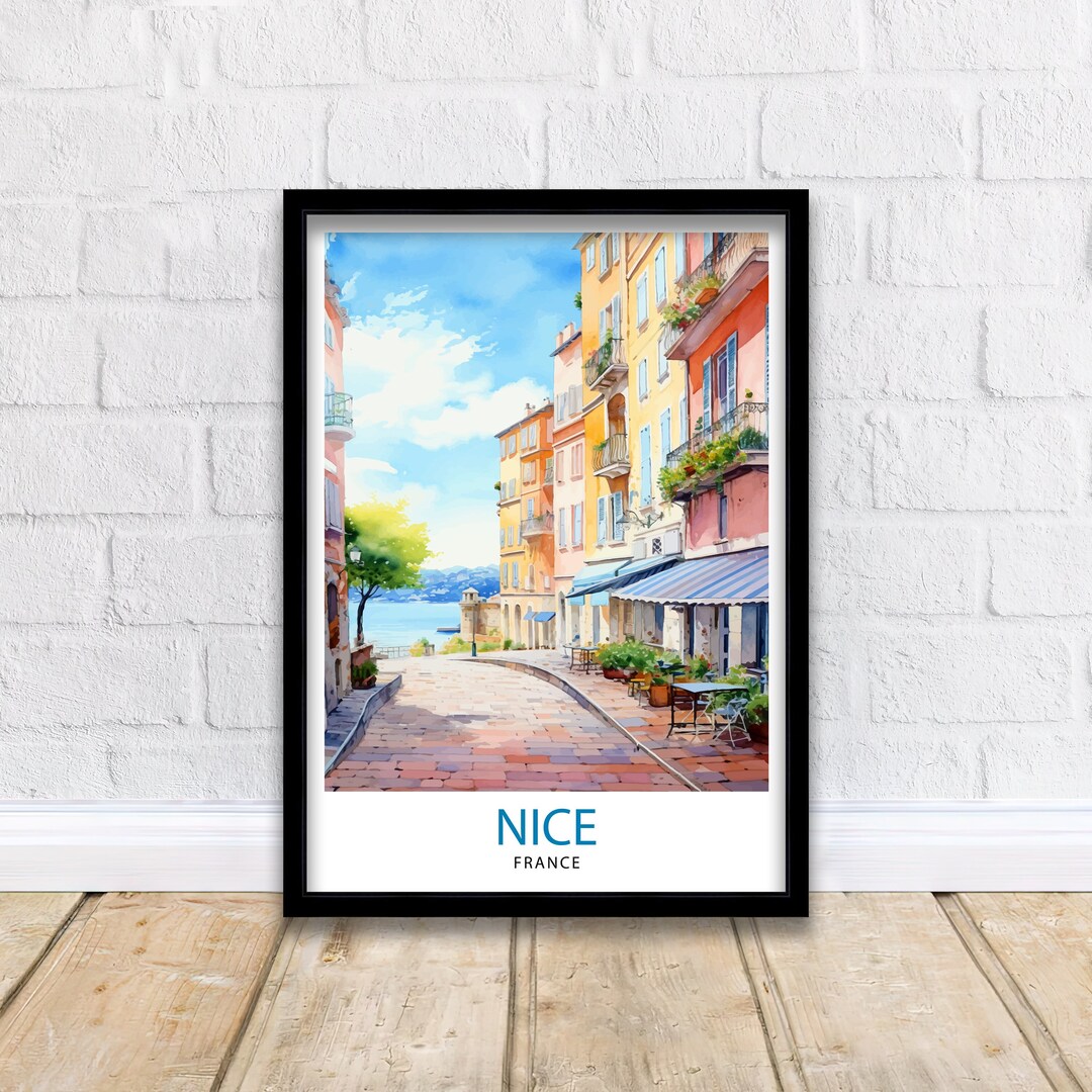 Nice France Travel Print Nice Wall Art Nice Poster French Riviera Decor ...