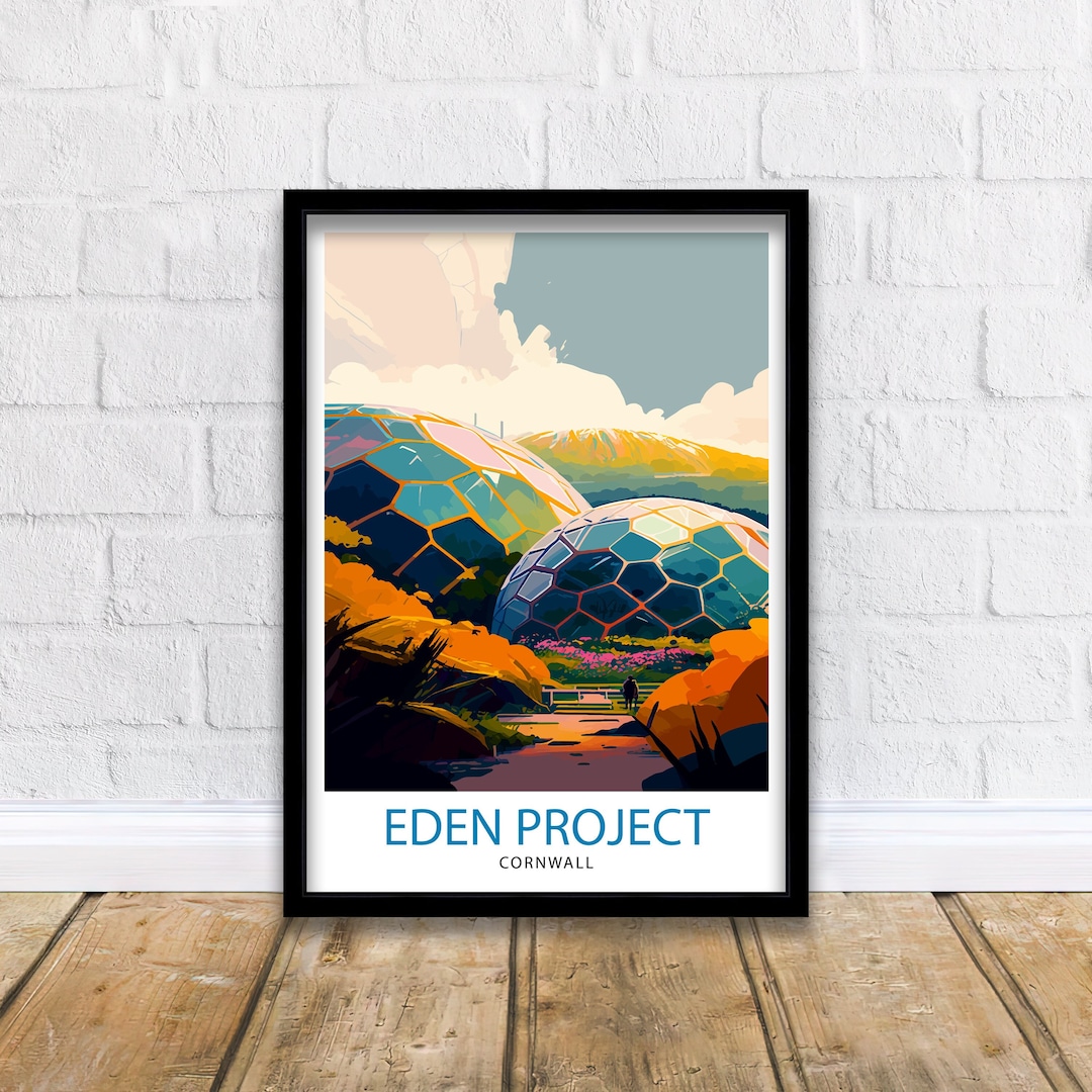 Eden Project Cornwall Travel Print Cornwall Wall Decor Eden Project ...