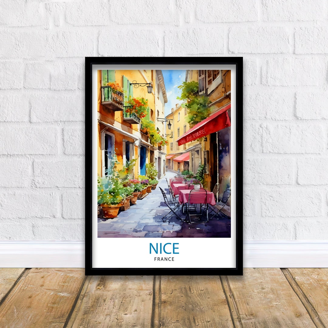 Nice France Travel Print Nice Wall Art Nice Poster French Riviera Decor ...
