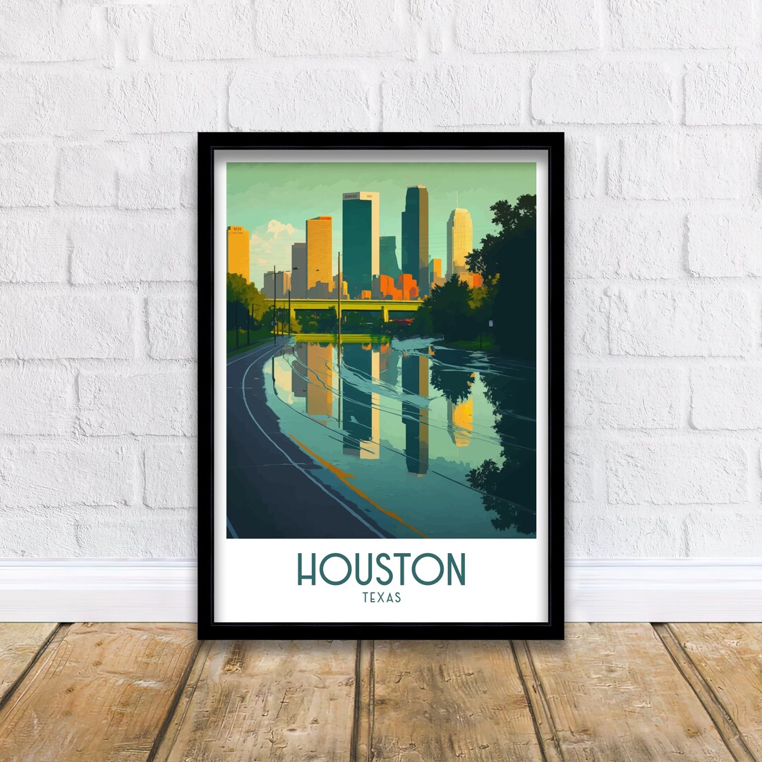 Houston Texas Travel Print| Houston Wall Art Houston Texas Poster ...
