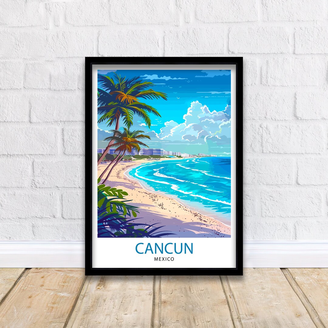Cancun Mexico Travel Print Wall Decor Wall Art Cancun Wall Hanging Home ...