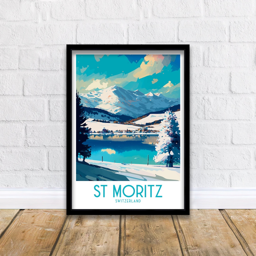 St Moritz Travel Print | St Moritz Poster | Travel Poster | St Moritz ...