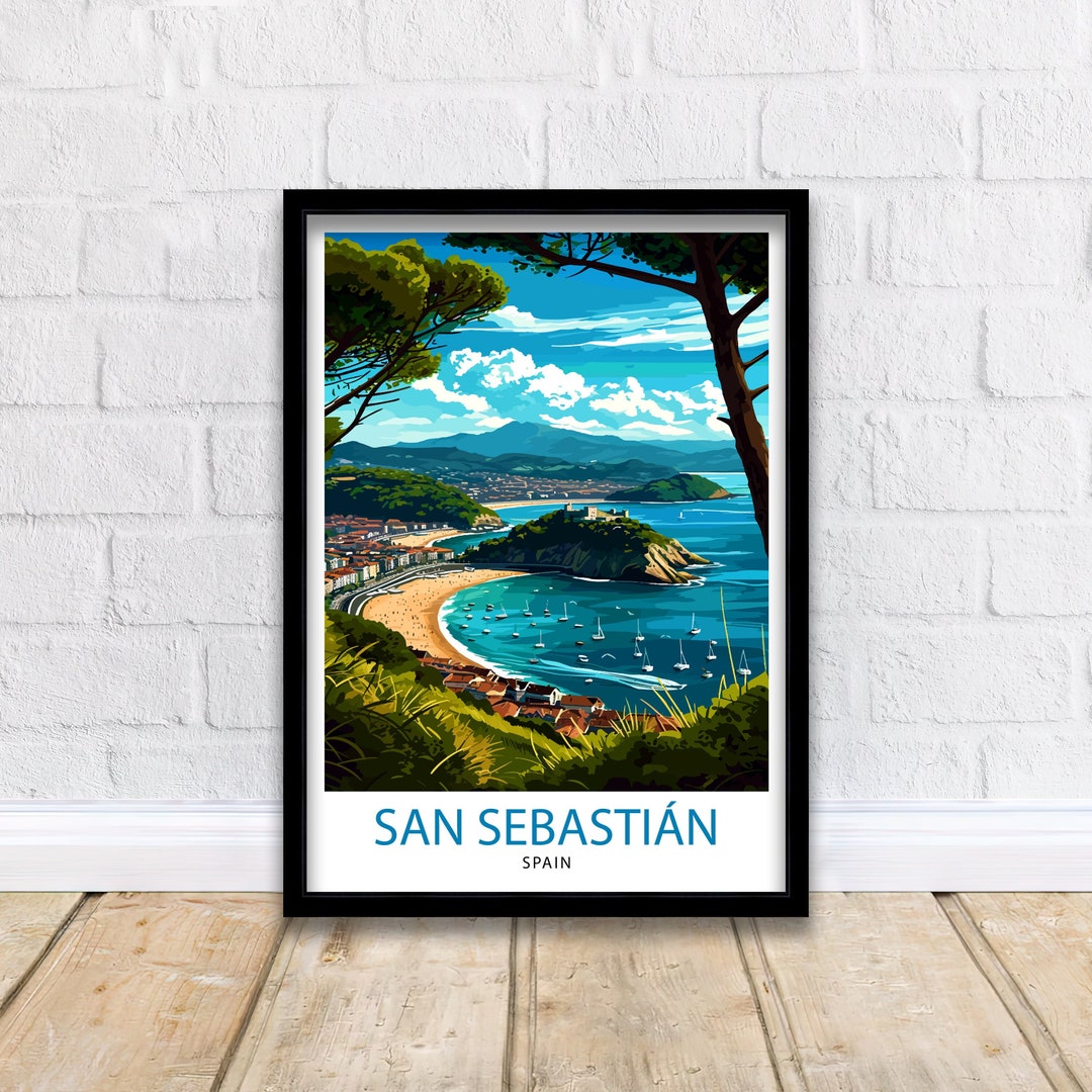 San Sebastian Travel Print San Sebastian Wall Art San Sebastian Spain ...