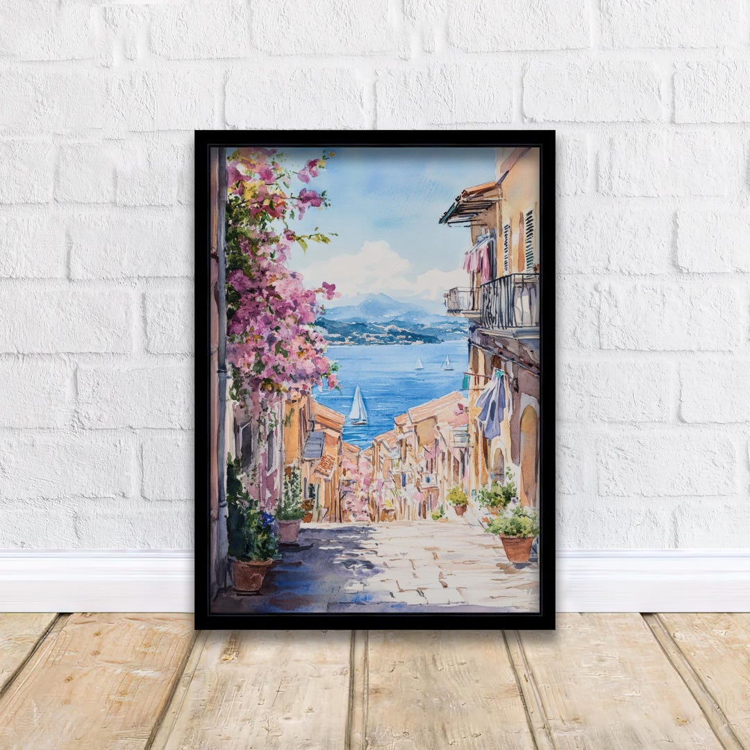 Corfu Greece Watercolor Painting Greek Island Art Corfu Print Scenic ...