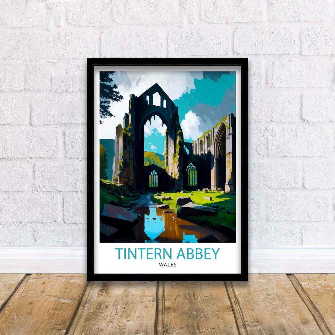 Tintern Abbey Wales Travel Print Wales Wall Decor Tintern Abbey Poster Wales Travel Art Travel ...