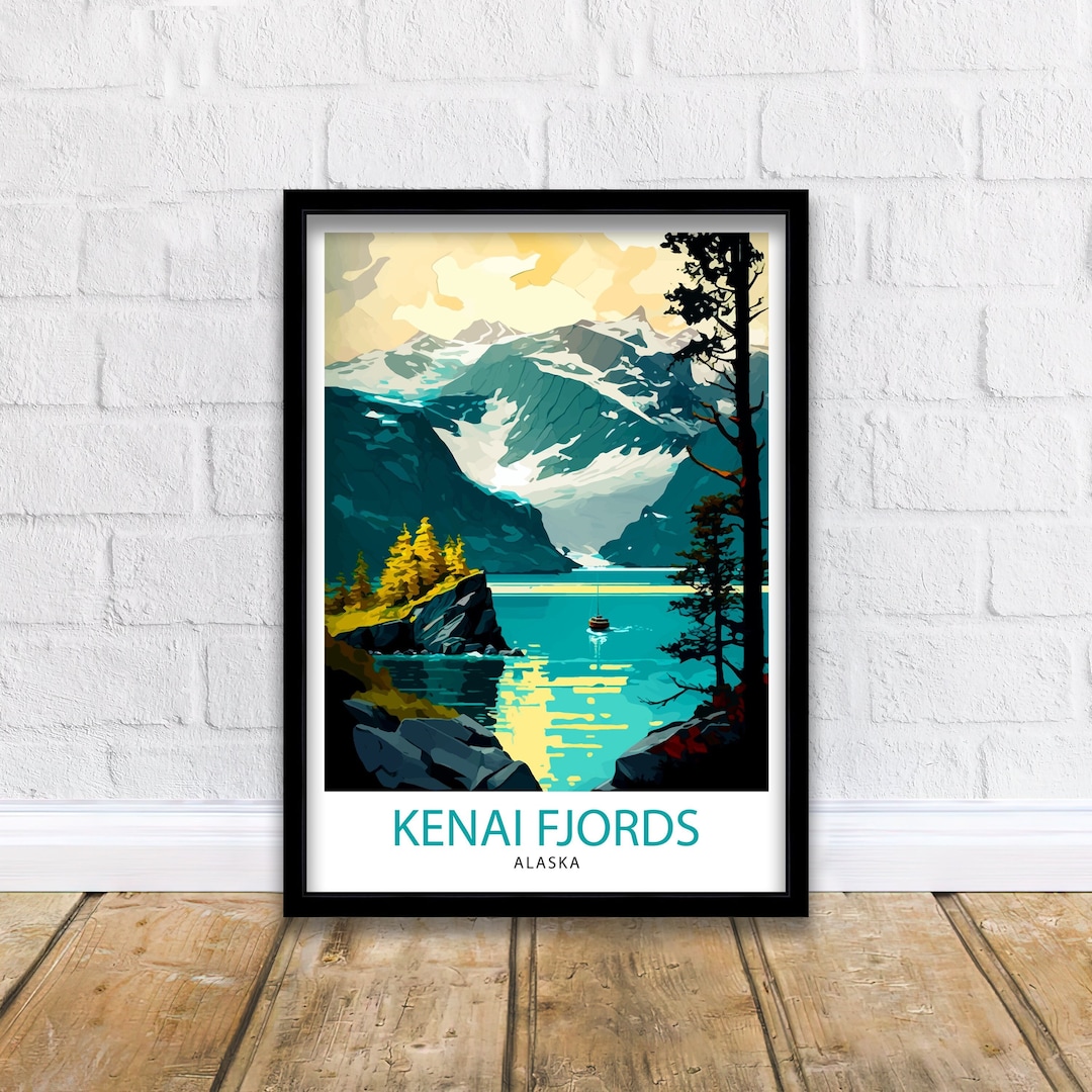 Kenai Fjords Alaska Travel Print Kenai Fjords National Park Wall Decor ...
