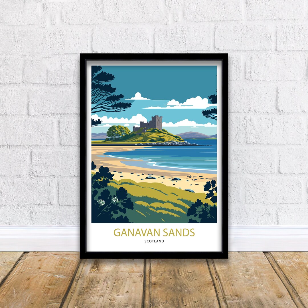 Ganavan Sands Dunstaffnage Travel Print | Poster| Wall Art| Ganavan ...