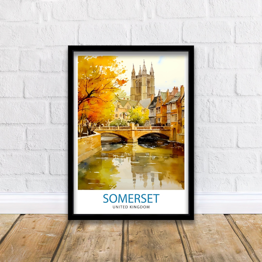 Somerset UK Travel Print Somerset Wall Decor Somerset Poster UK Travel ...