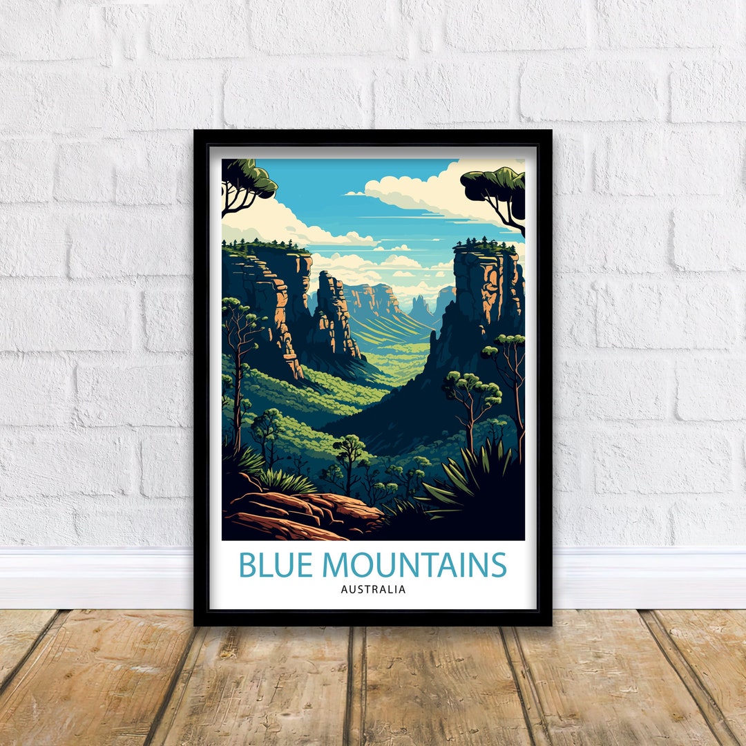Blue Mountains Australia Travel Print Blue Mountains Wall Art Australia ...