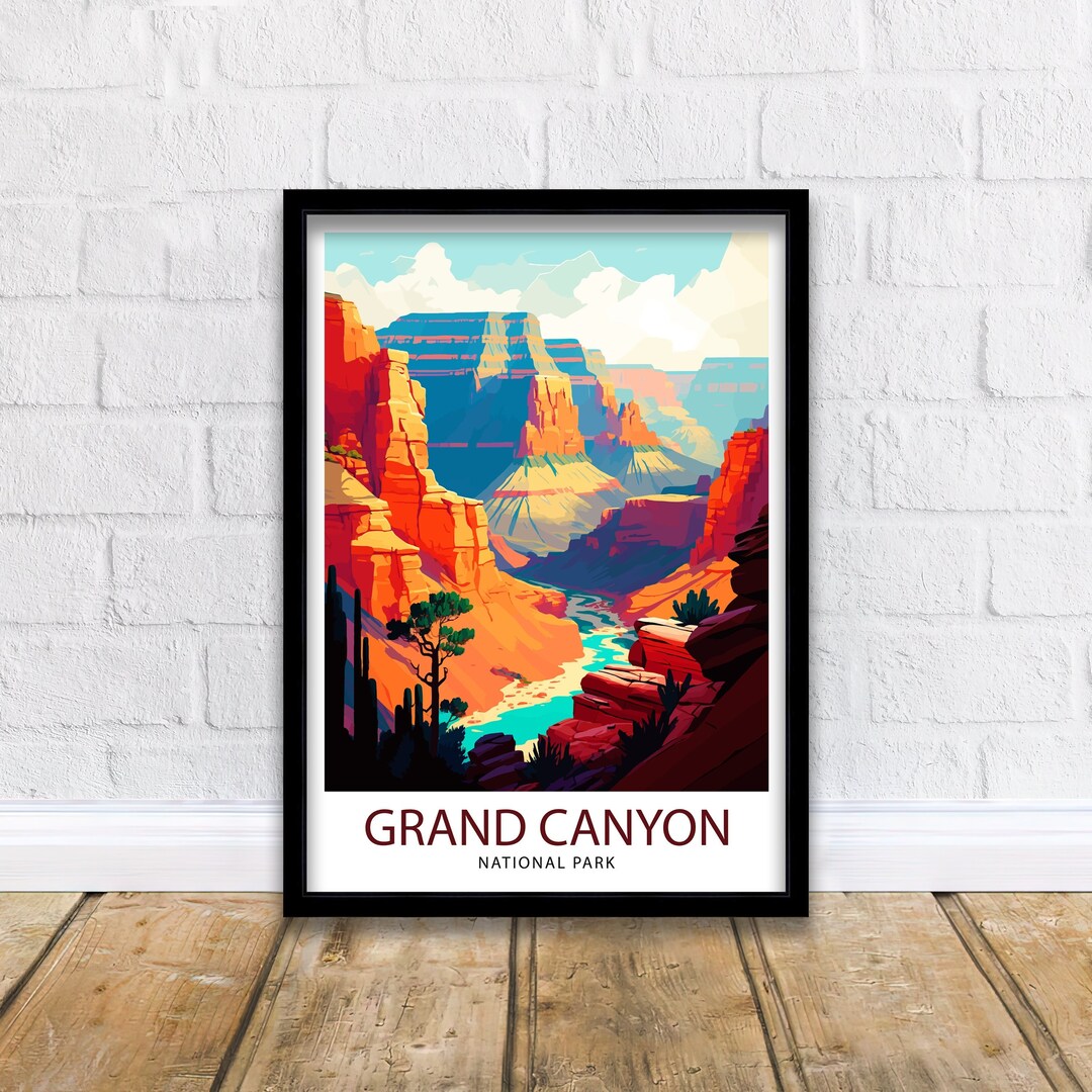 Grand Canyon Travel Print, Grand Canyon Wall Art, Arizona Travel Poster ...