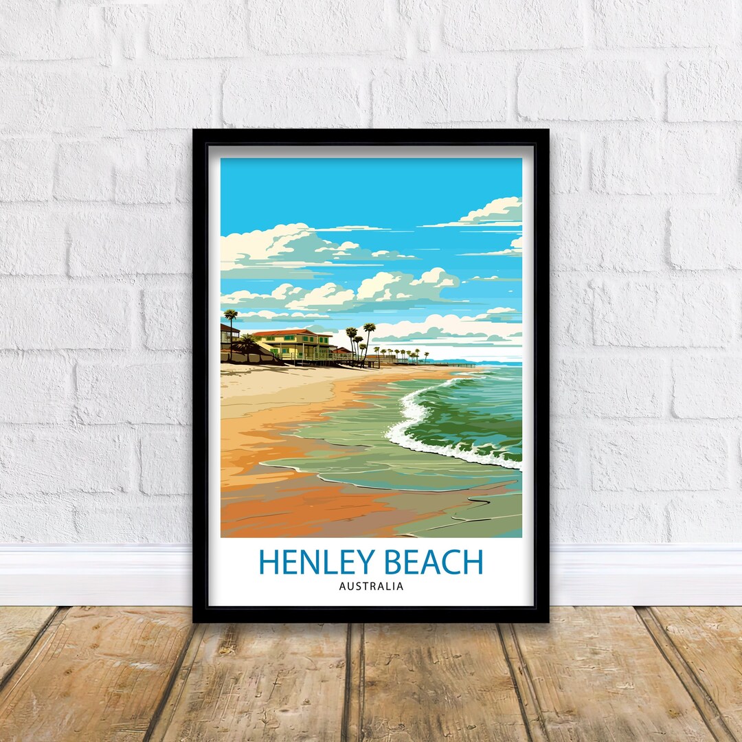 Henley Beach Australia Travel Print Coastal Wall Decor Henley Beach ...