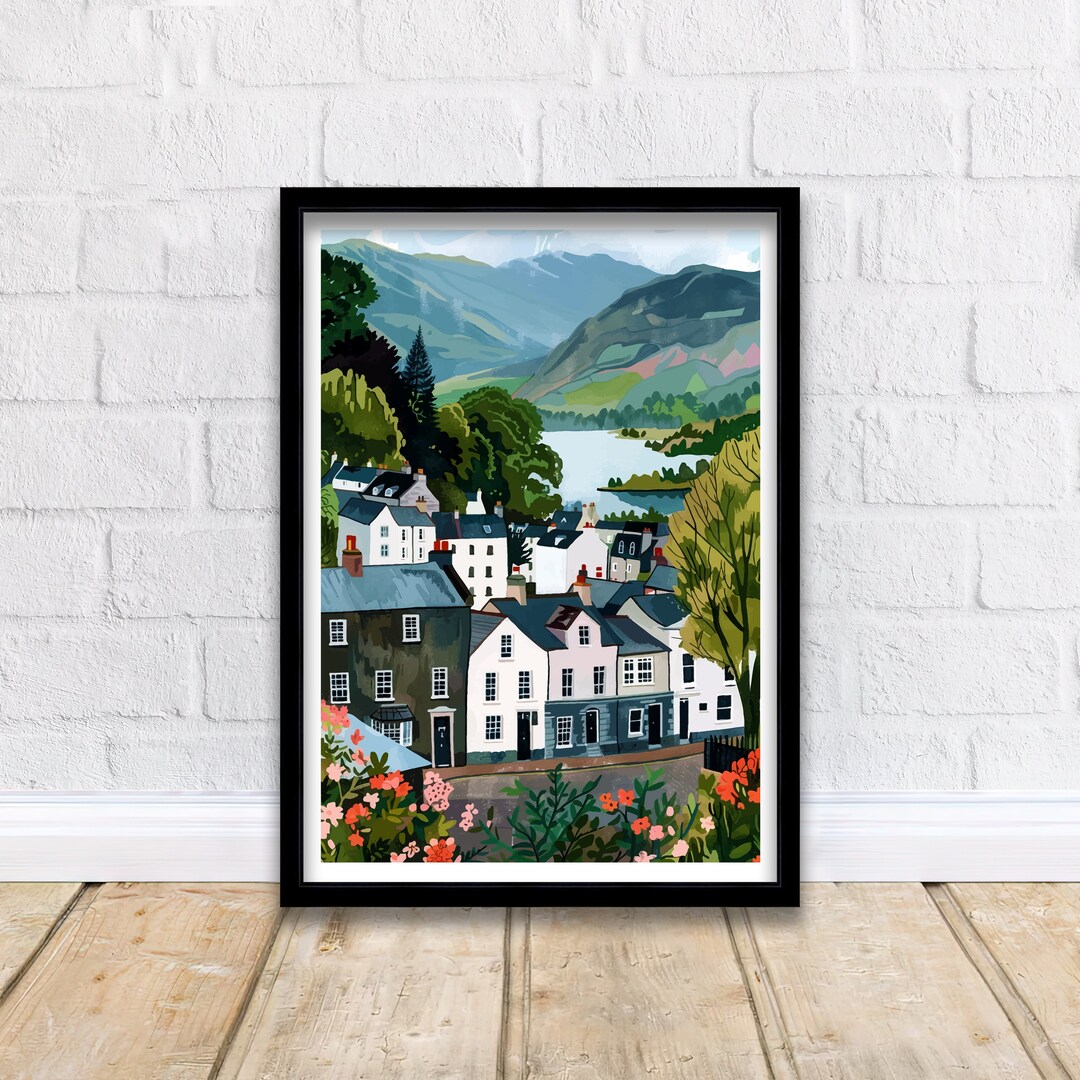 Keswick Lake District Travel Print Wall Decor Wall Art Keswick Wall ...