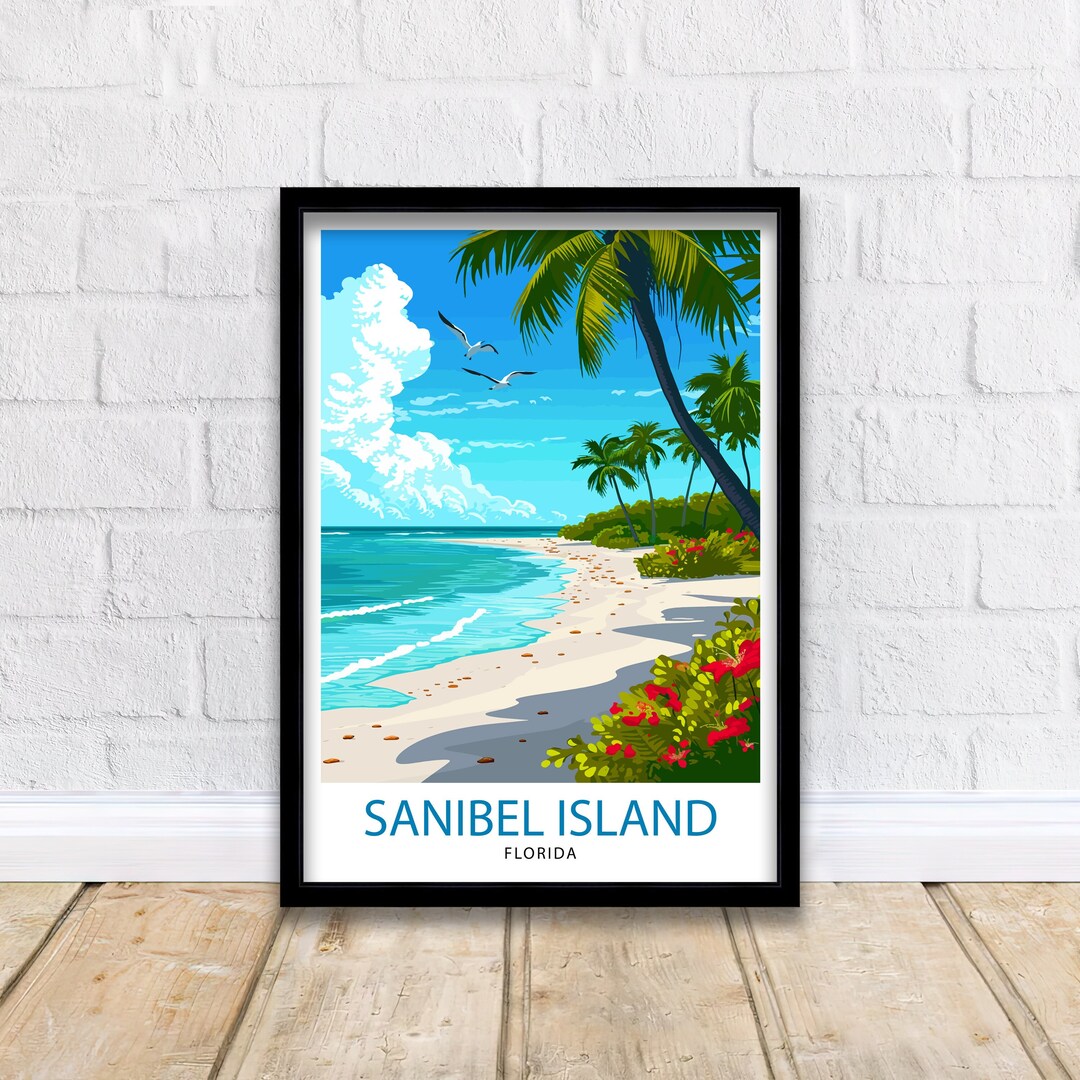 Sanibel Florida Print| Beach Paradise Art Sanibel Island Poster Coastal ...