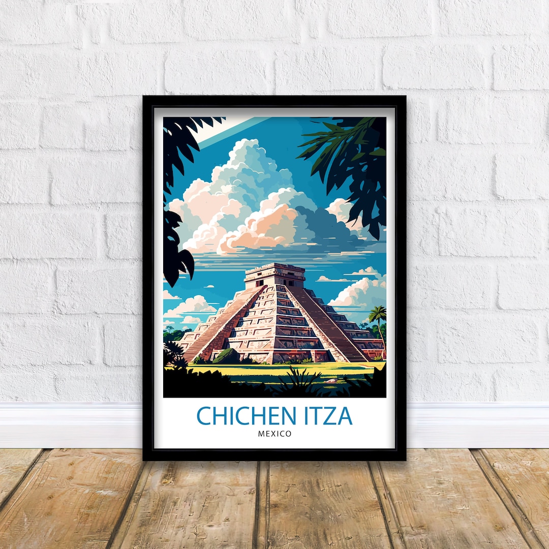 Chichen Itza Travel Print - Mayan Ruins Wall Art - Chichen Itza Poster ...