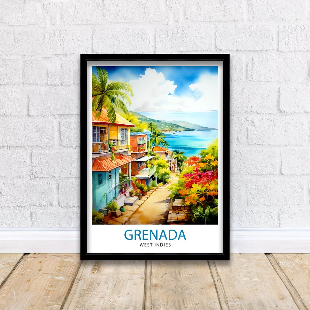 Grenada Caribbean Print Grenada Wall Decor Grenada Poster Grenada Art ...