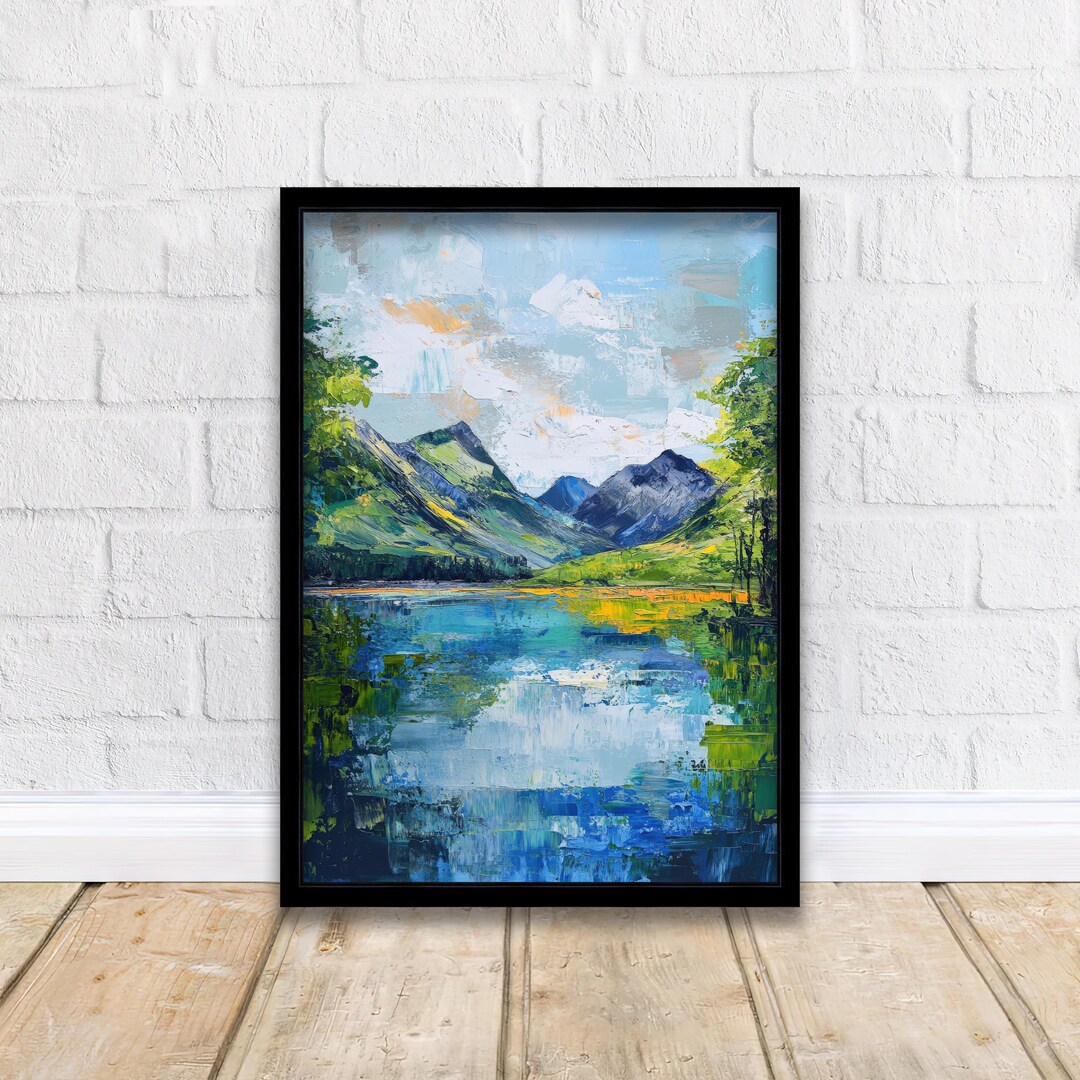 Buttermere Abstract Art Print Wall Decor Wall Art Buttermere Landscape ...